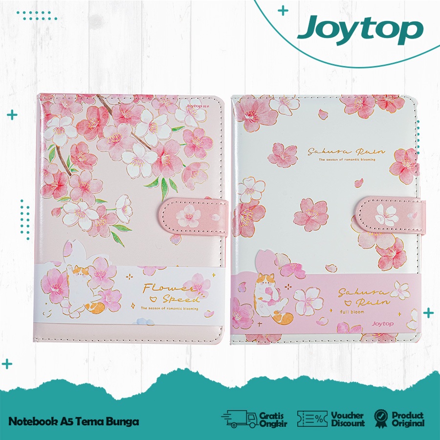 Jual Joytop Notebook A5 A6 Pink Flower Sakura Planner Agenda Magnetic ...