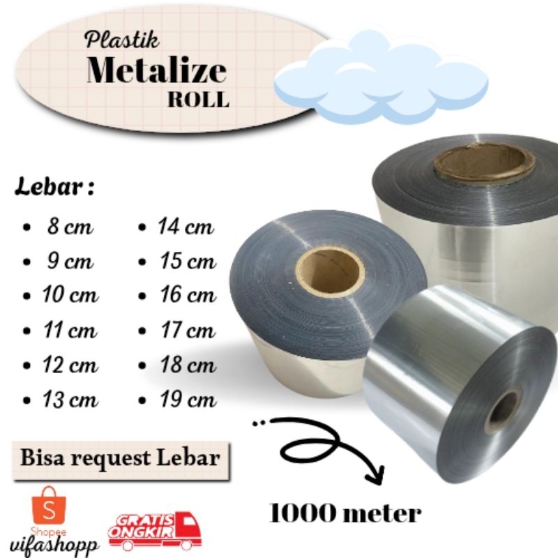 Jual ROLL PLASTIK METALIZE 1000 MTR | PLASTIK KEMASAN METALIS ROLL ...