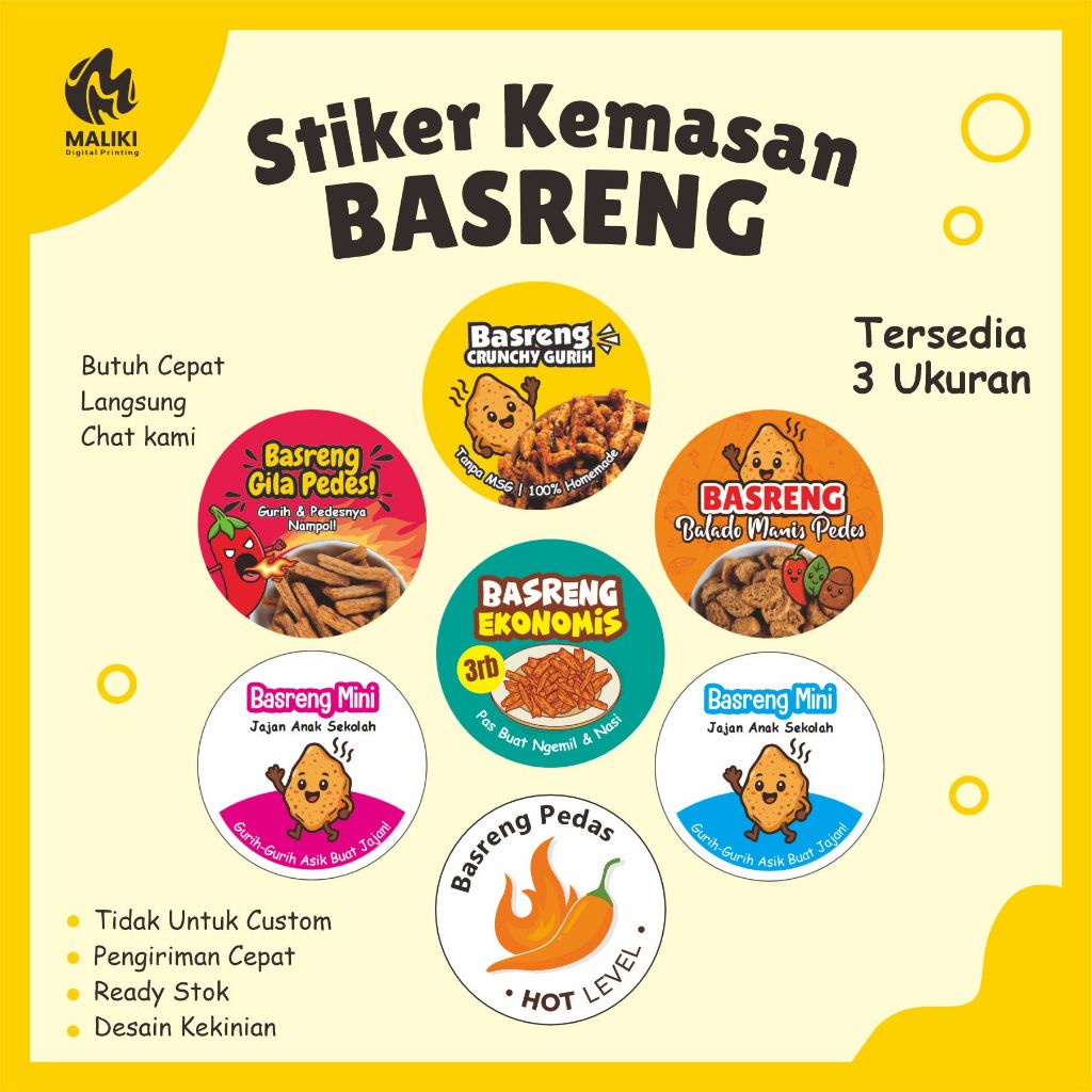Jual Stiker Label Bulat untuk Kemasan Basreng | Shopee Indonesia