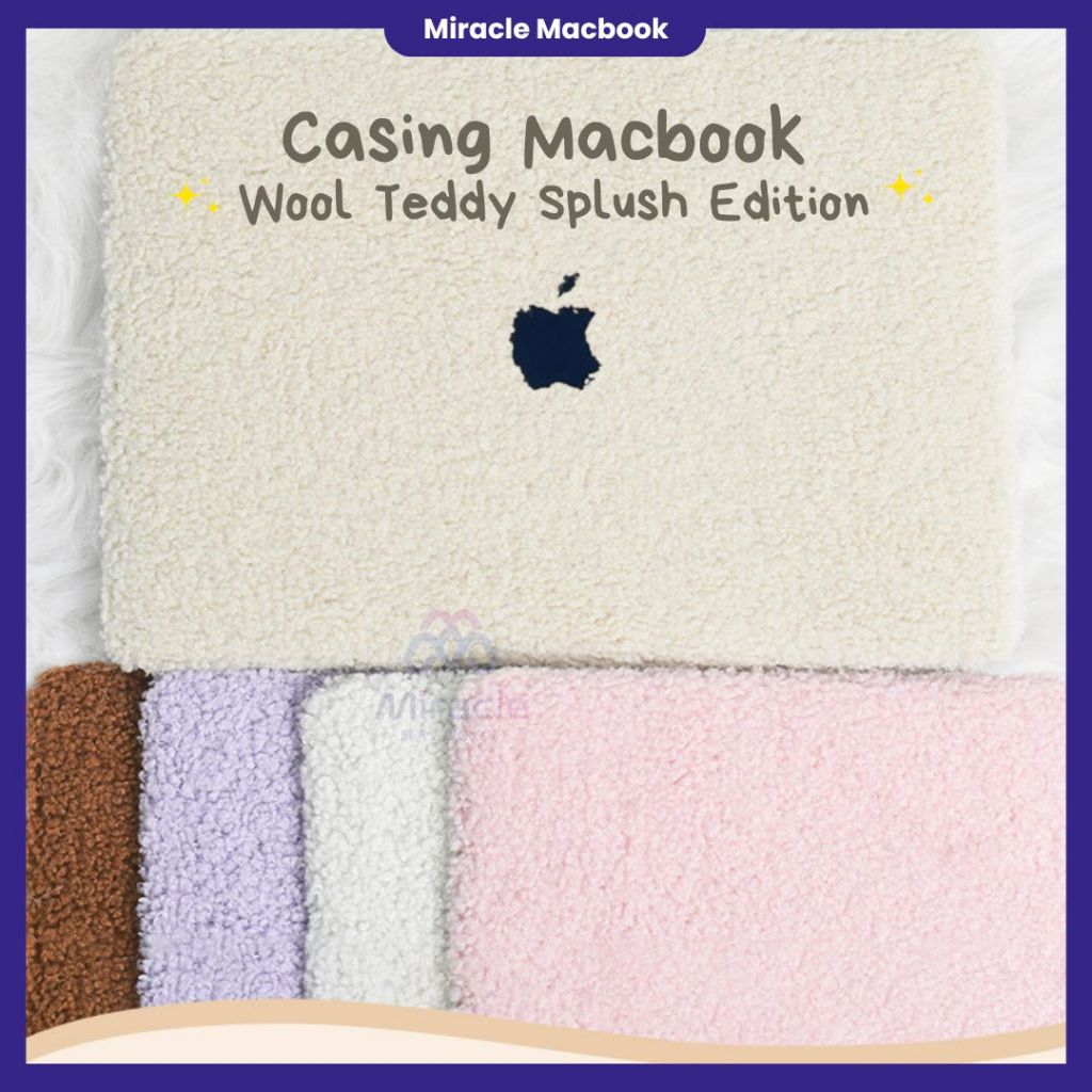 Jual Pastel Colourful MacBook Texture Wool Teddy Plush Colourful Lilac ...