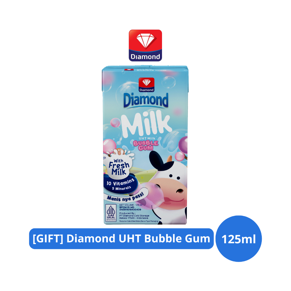 Jual [GIFT] Diamond Milk Susu UHT Bubble Gum 125ml | Shopee Indonesia