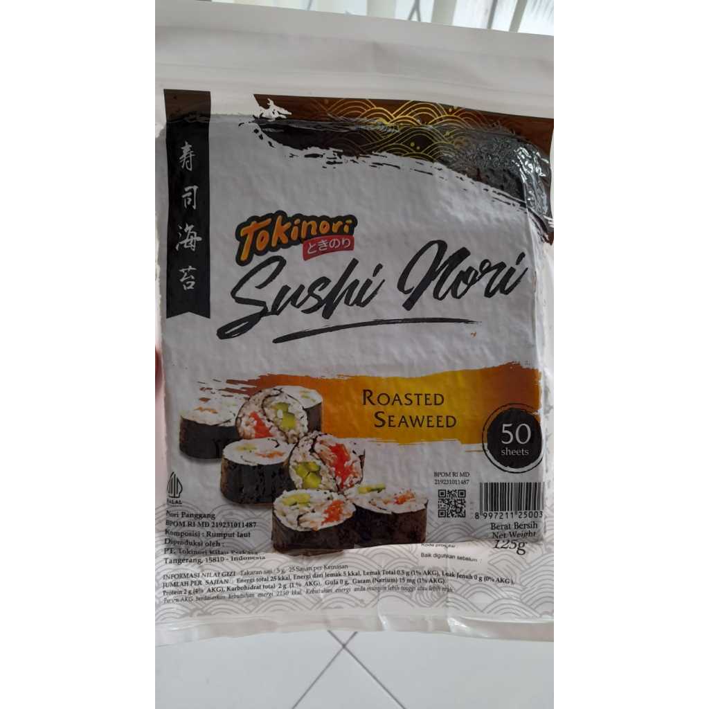 Jual Tokinori Sushi Nori Roasted Seawed 50 Lembar | Shopee Indonesia