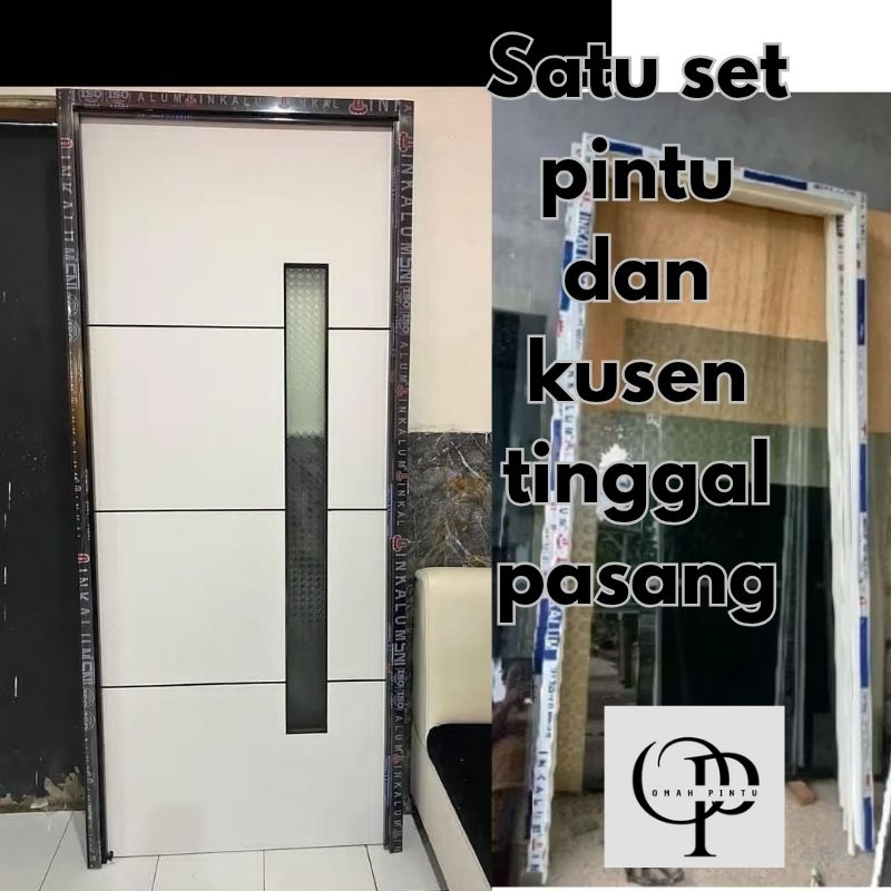 Jual satu set pintu murah dan kusen alumunium tinggal pasang | Shopee ...