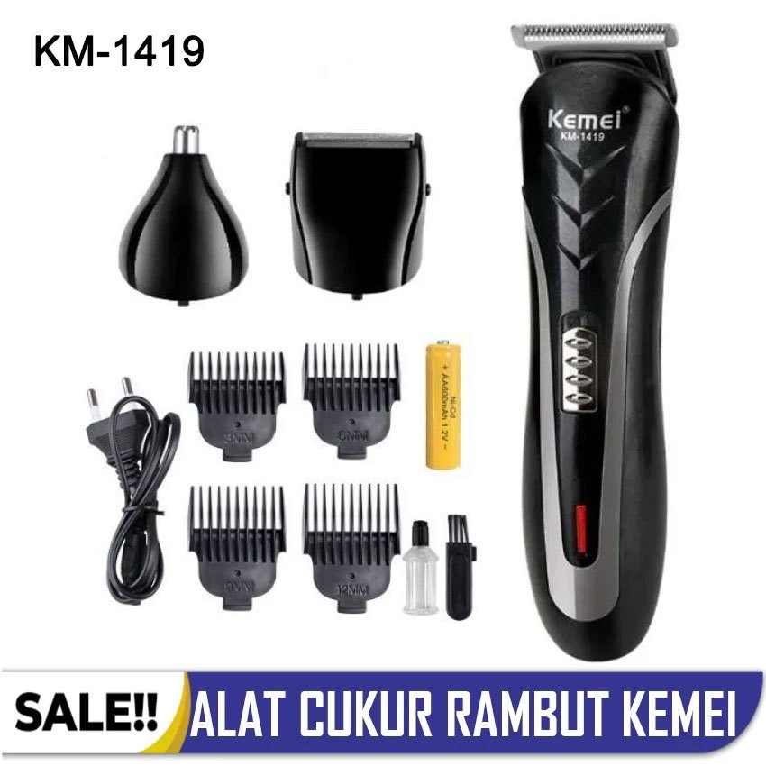 Jual ORIGINAL KEMEI KM 1419 ALAT MESIN CUKUR RAMBUT JENGGOT KUMIS DAN BULU HIDUNG | Shopee Indonesia