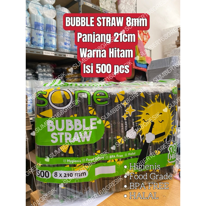 Jual [500pcs] BUBBLE STRAW HITAM 8mm | SEDOTAN STERIL LANCIP 8mm HITAM ...