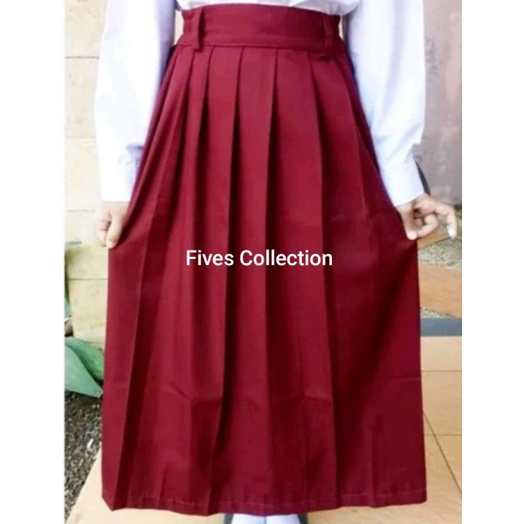 Jual ROK PANJANG MERAH Sekolah SD Rok Rempel Perempuan Seragam Sekolah SD MI MERAH PUTIH HITAM ...