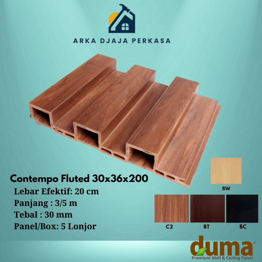 Jual Duma Panel Contempo Fluted 30x36x200 Bahan WPC Pelapis Dinding dan ...