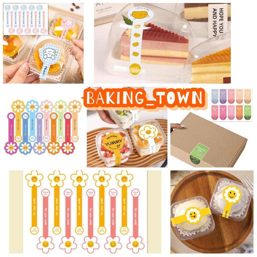 Jual Stiker Thank You Sticker Segel Box Hampers Motif Lucu Bakery ...