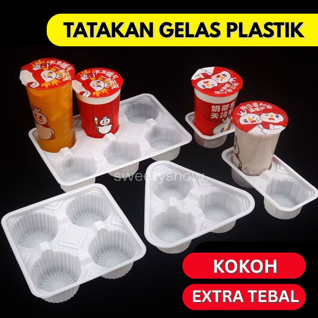 Jual Cup Tatakan Gelas Minuman Plastik / Take Away Drink Tray Holder ...