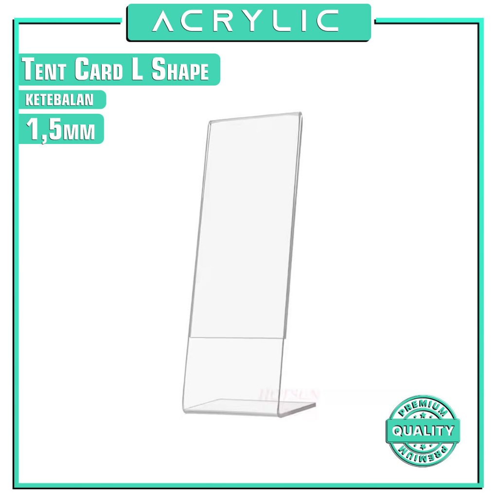 Jual Acrylic Tent Card L Shape Holder Tempat Brosur Stand Qris Barcode ...