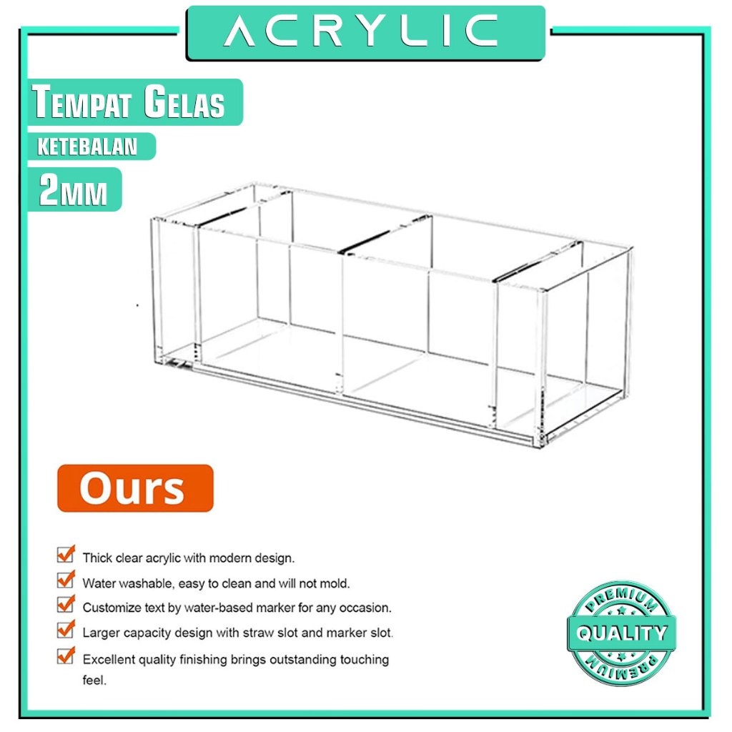 Jual Acrylic Rak Botol Sedotan Storage Organizer Gelas Akrilik Tempat ...