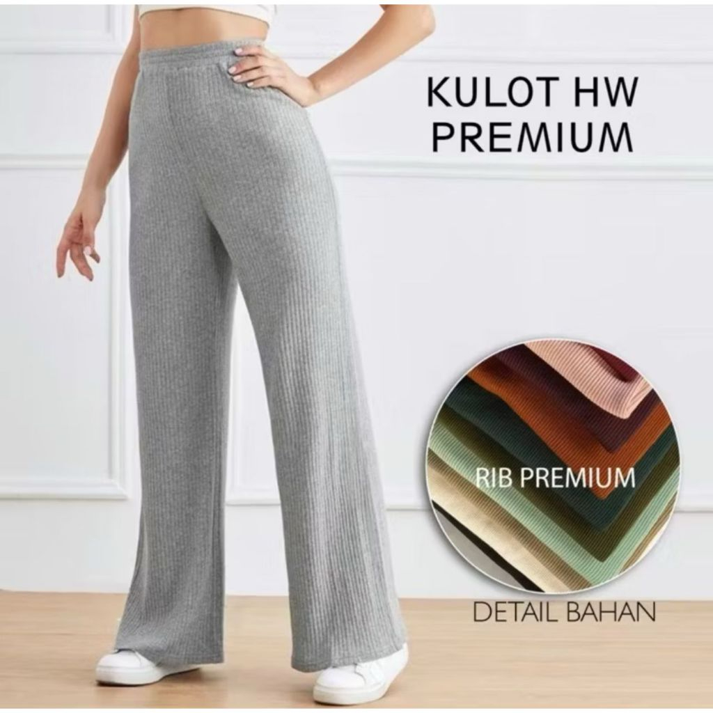 Kulot Knit Panjang Premium Kulot Knit Rib Import Highquality Celana ...