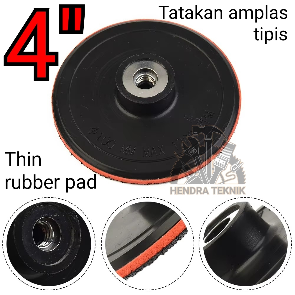Jual TATAKAN AMPLAS 4" TIPIS BANTALAN BULAT KRETEKAN VELCRO PAD 4DIM ...