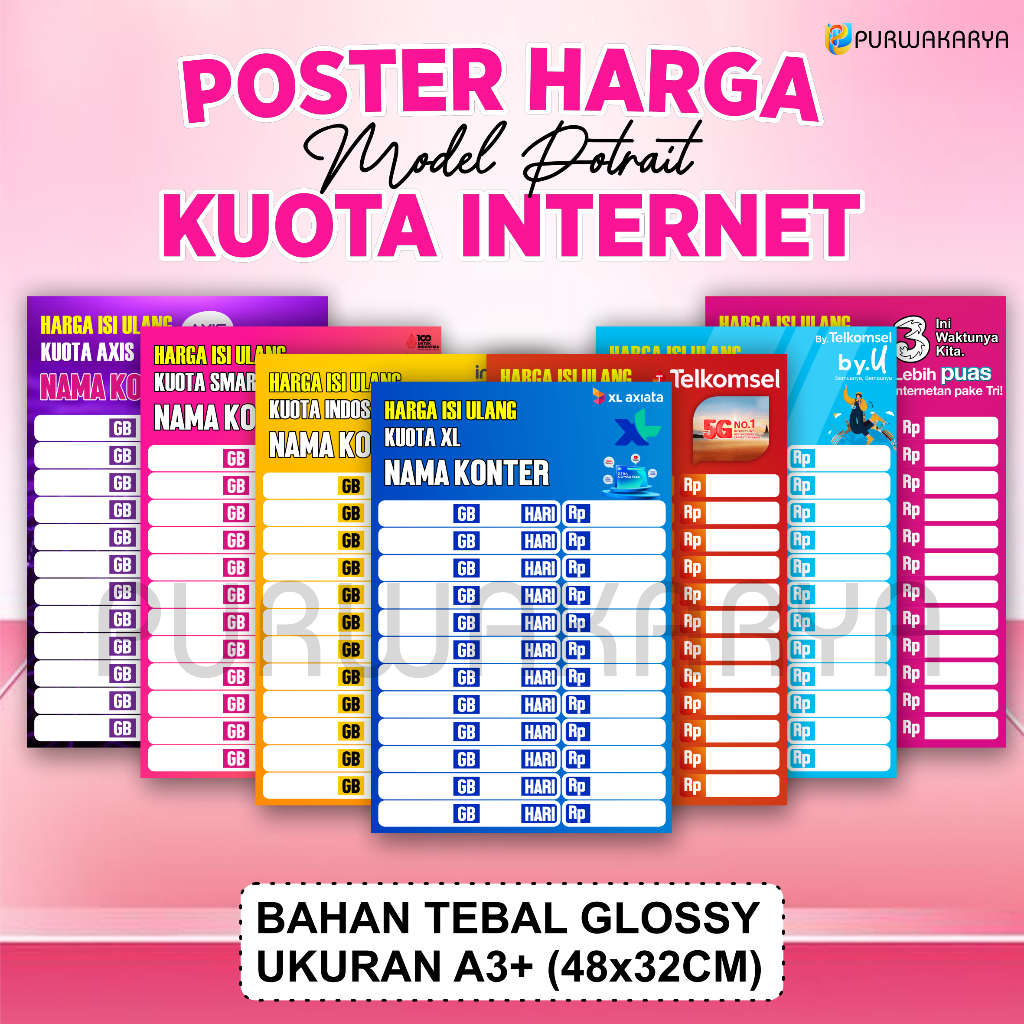 Jual Poster Daftar Harga Kuota Internet - Costum Nama Toko | Shopee ...