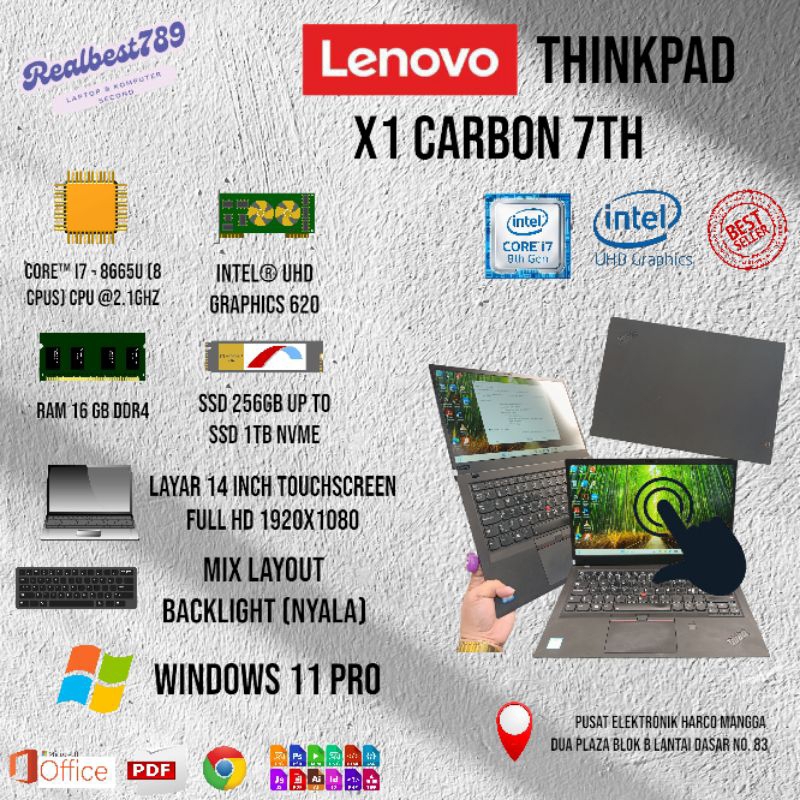 Jual Laptop Lenovo ThinkPad X1 Carbon 7Th Core i7 8665u (Gen 8) Ram ...