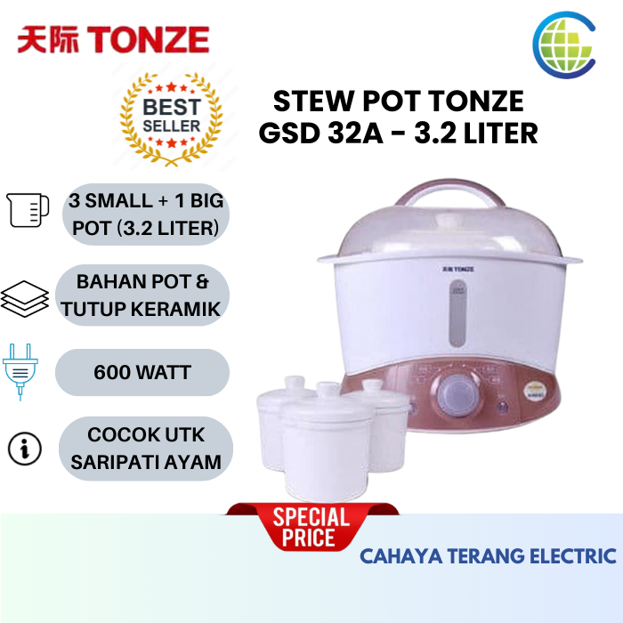 Jual Tonze Stew Pot Slow Cooker Electric GSD 32 A GSD32A GSD 32A 3.2 ...
