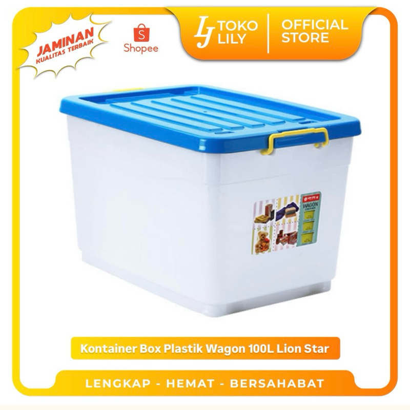 Jual Kontainer Box Plastik Besar Wagon 100 Liter Lion Star | Shopee ...