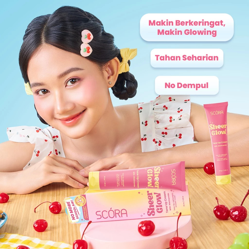 Jual NEW LAUNCH SCORA Sheer Glow Tone Up Cream 30 Gr | Shopee Indonesia