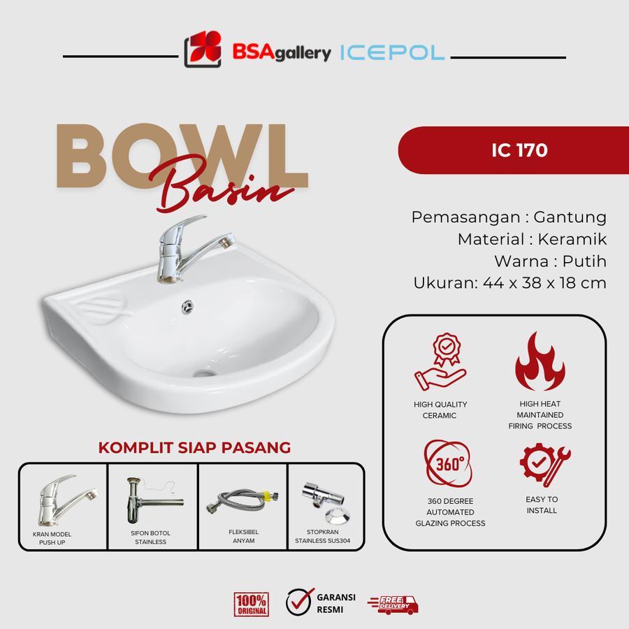 Jual WASTAFEL CUCI TANGAN GANTUNG LENGKAP ICEPOL IC 170+ KRAN AIR ...