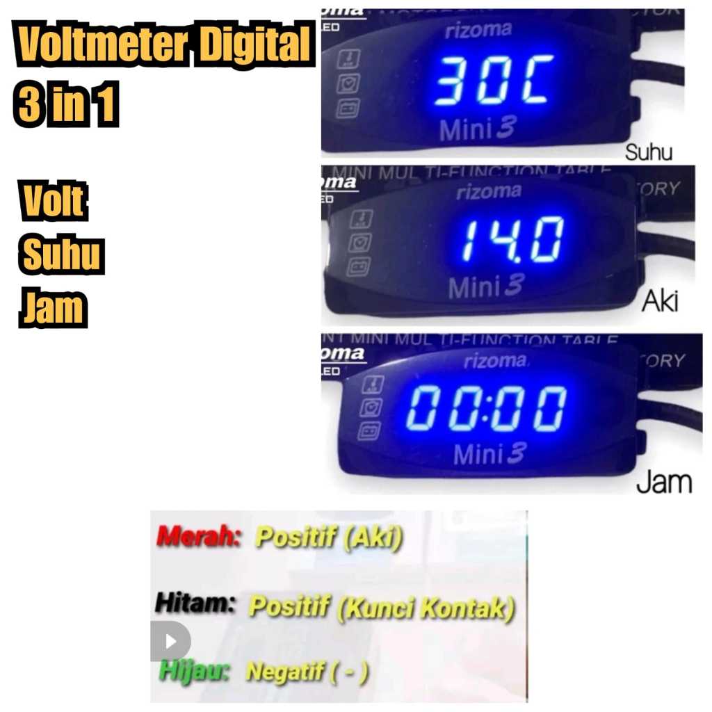 Jual Volt meter ampere motor suhu jadi 1 alat praktis untuk variasi ...