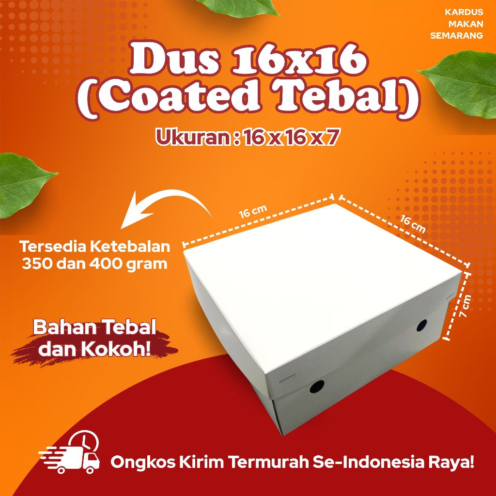 Jual Dus Makanan 16cm x 16cm x 7cm Duplex Coated Roti Box Berkat Kardus ...