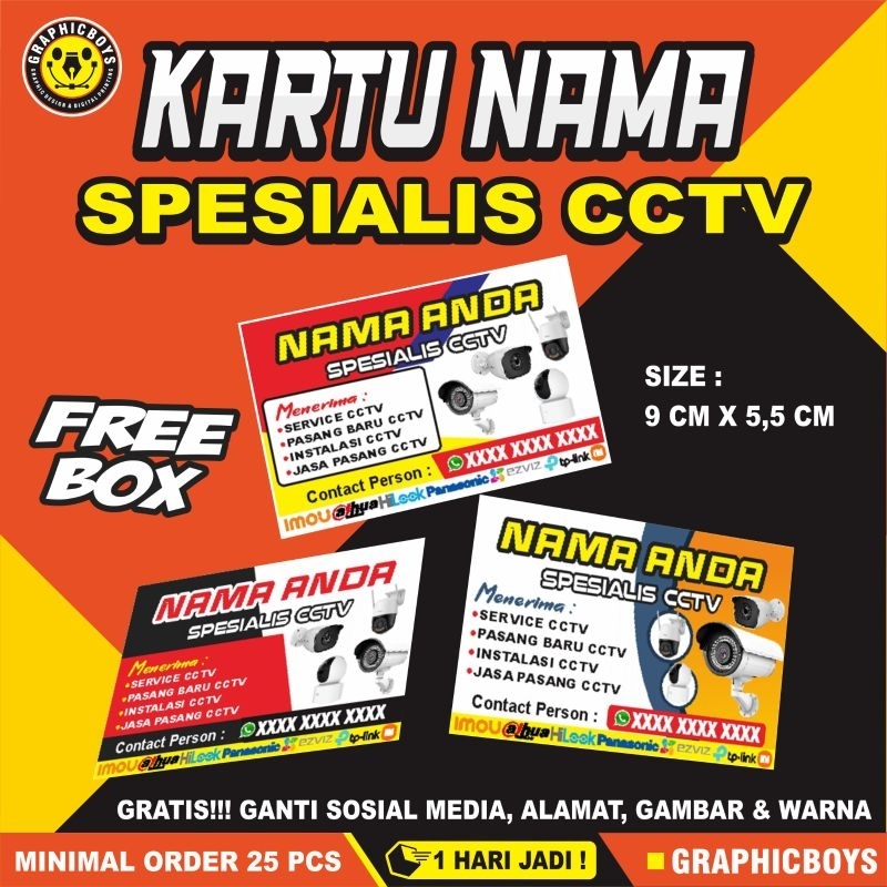 Jual Kartu Nama Spesialis CCTV, Cetak Kartu Nama Spesialis CCTV ...