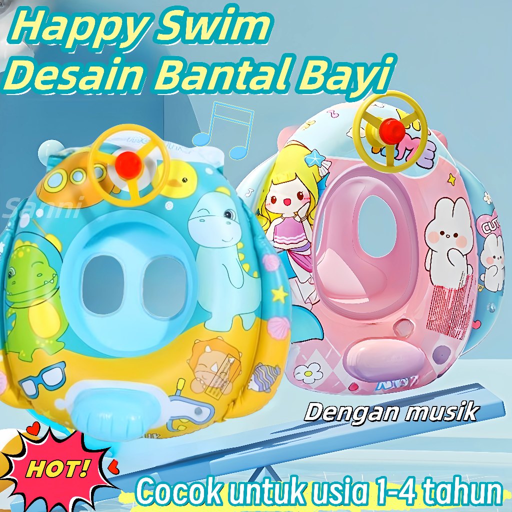 Jual 【COD】Pelampung Renang Duduk Bayi Perahu Setir |Cute Mermaid Pool ...