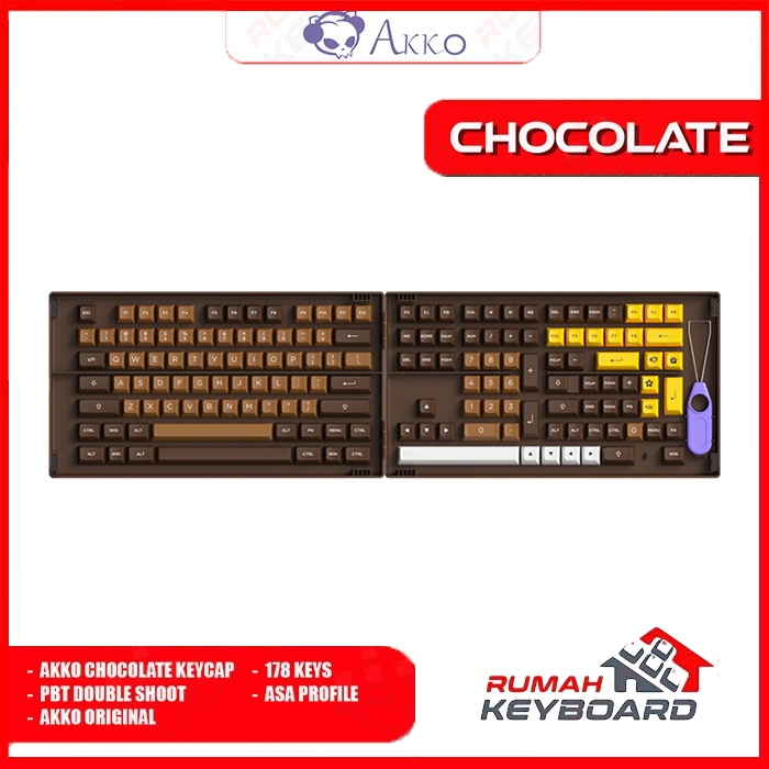 Jual AKKO - ASA - Chocolate - Pbt Double Shot - 178 Key - Keycap ...