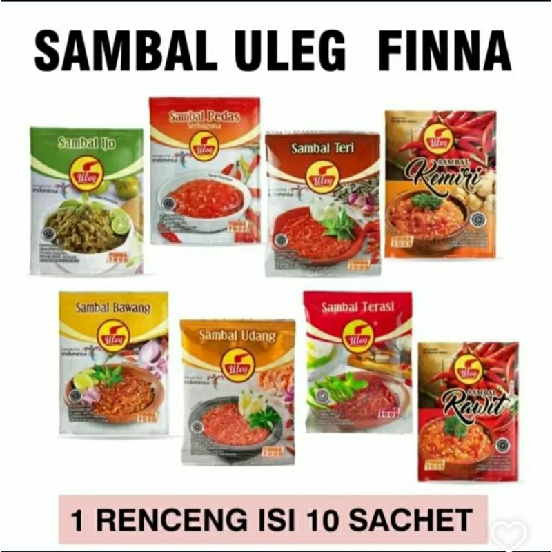 Jual SAMBAL ULEG FINNA 10 SACHET (1 RENCENG) | Shopee Indonesia