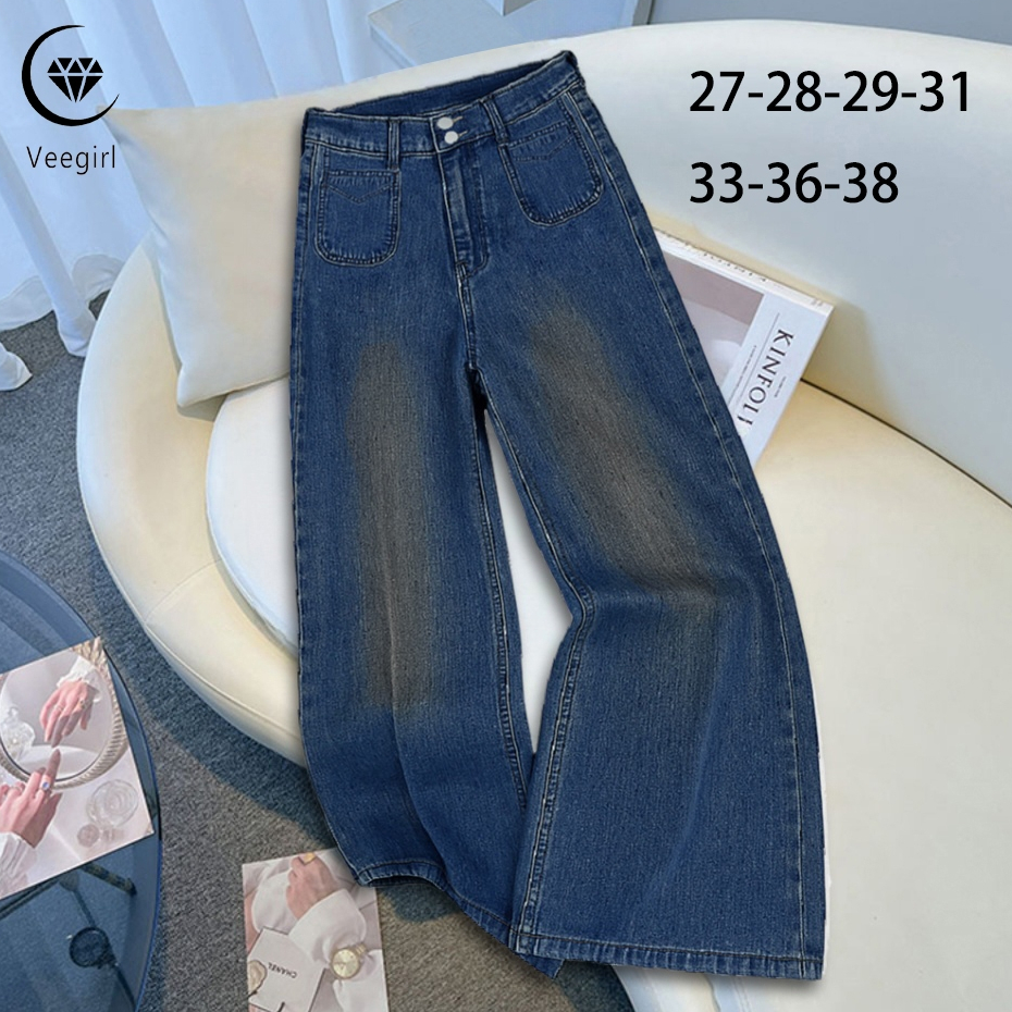 Jual Veegirl Celana Jeans Inport Cutbray Panjang High waist Denim Jeans Loose Jumbo Celana ...