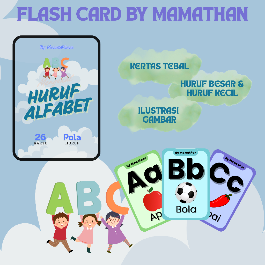 Jual bymamathan - flash card flashcard seri alfabet flashcard ABC flash card flash card alfabet ...