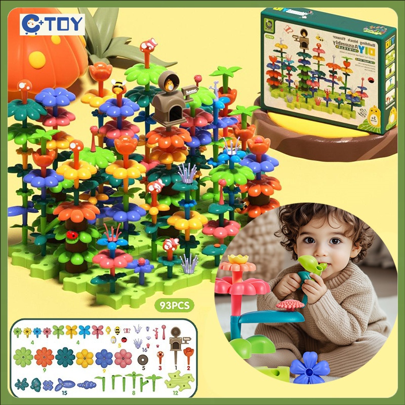 Jual Mainan DIY Flower Edukasi Anak Mainan Bunga-bunga Blok Montessori ...