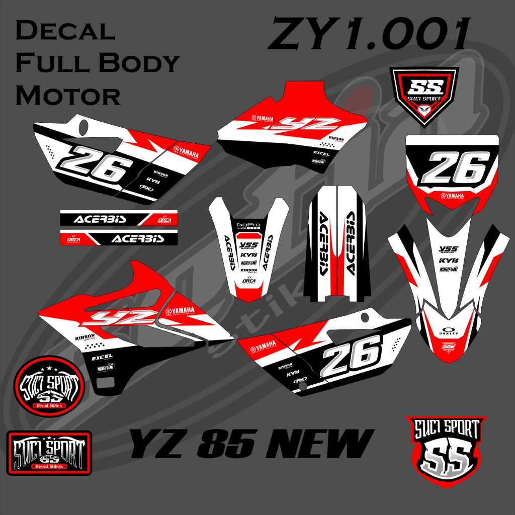 Jual DECAL YZ 85 NEW, FREE CUSTOM REQUEST (SETIASTICKER1) | Shopee ...