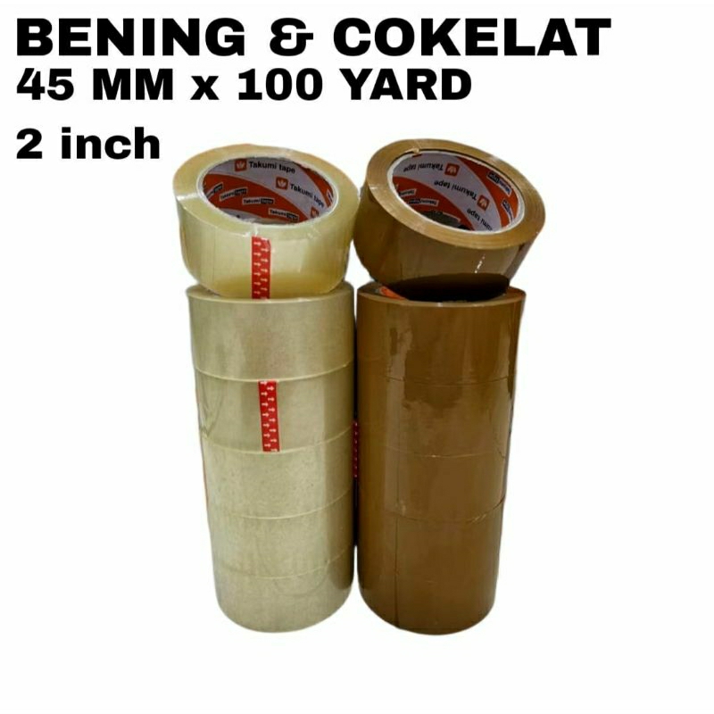 Jual ECER " LAKBAN BENING & COKELAT 45 MM X 100 YARD 2 INCH | Shopee Indonesia