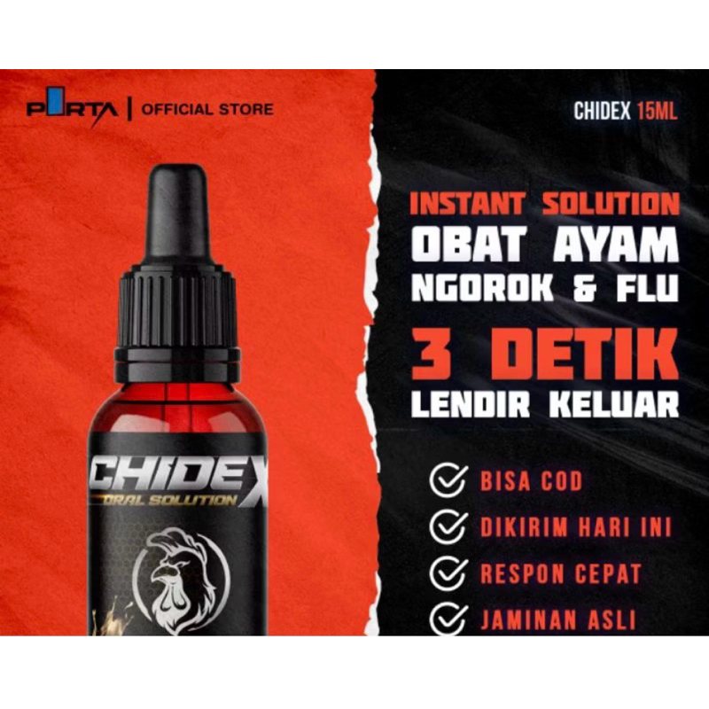 Jual 1 BOTOL CHIDEX 15 ml OBAT AYAM SNOT FLU BURUNG BATUK BERSIN LAMPAM ID 00 | Shopee Indonesia
