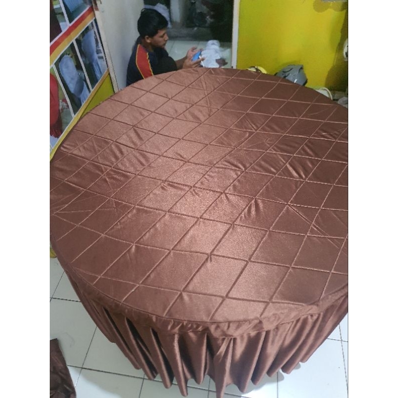 Jual COVER meja Bulat diameter 120 (Polos) sudah pakai busa/sPons ...