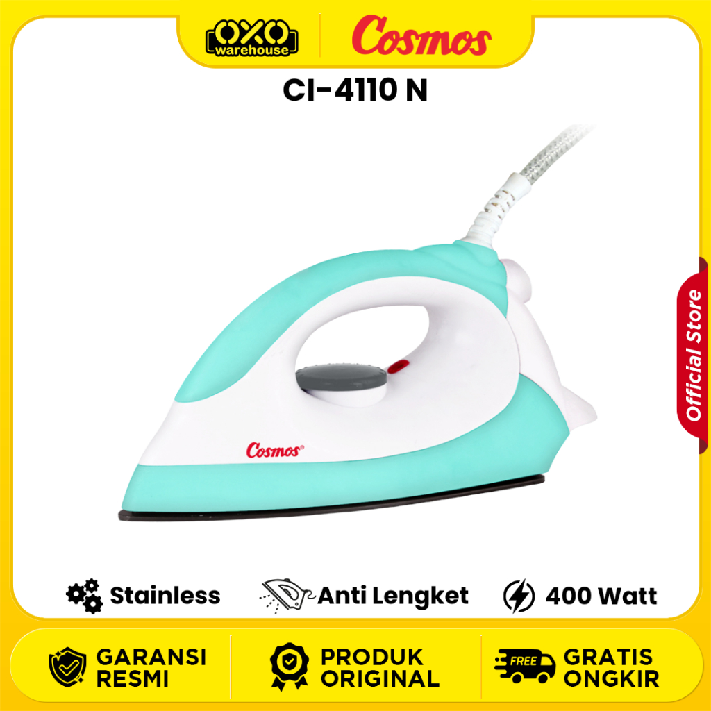 Jual COSMOS Electric Iron CI-4110 N Setrika Non Stick Soleplate Garansi ...