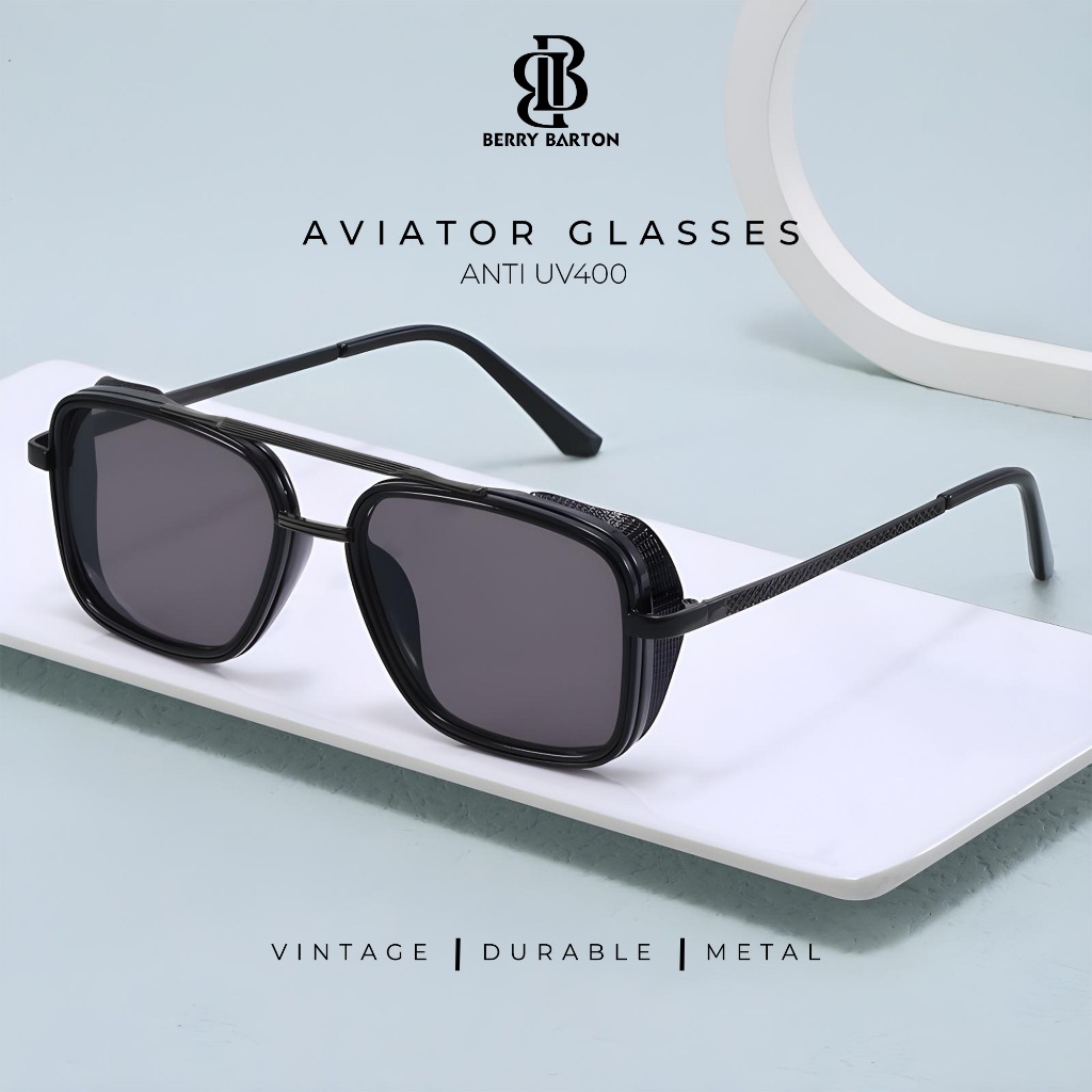 Jual [SALE] Berrybarton Kacamata Hitam Aviator Anti UV400 Outdoor Sunglasses Kacamata Pilot ...