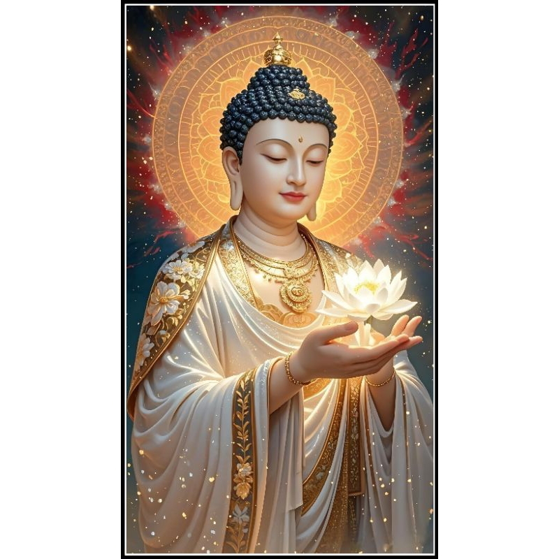 Jual BUDDHA GAUTAMA Buda dan bunga teratai Hiasan dinding dekorasi ...