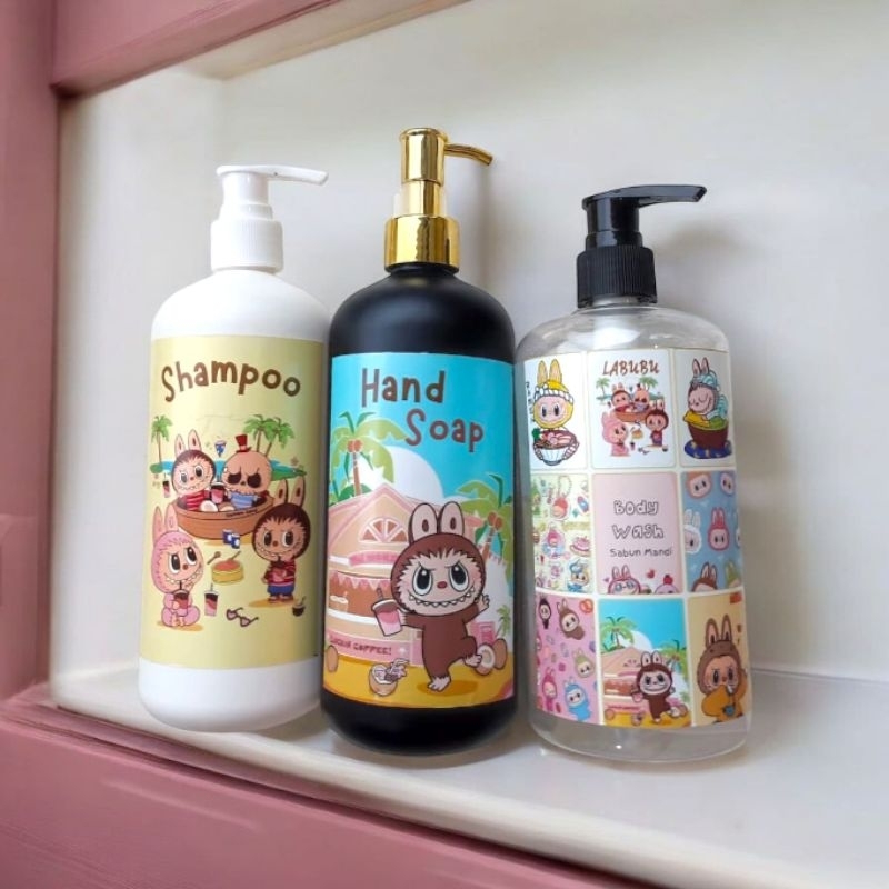 Jual Labubu botol isi ulang sabun mandi , souvenir botol refil sabun ...