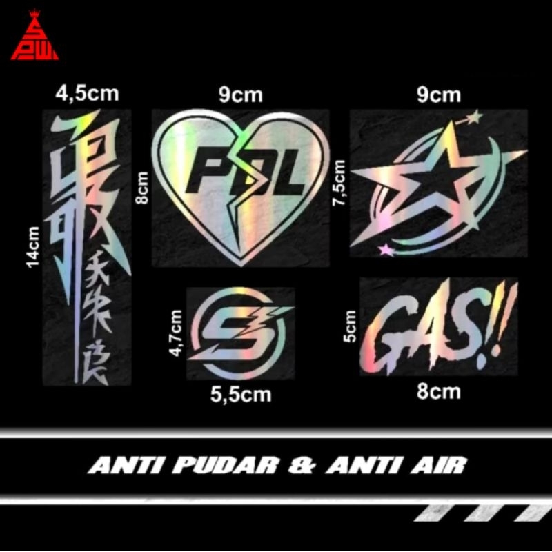 Jual stiker cutting sticker paket 5 pcs PDL SET BY RAP BINTANG GAS ...