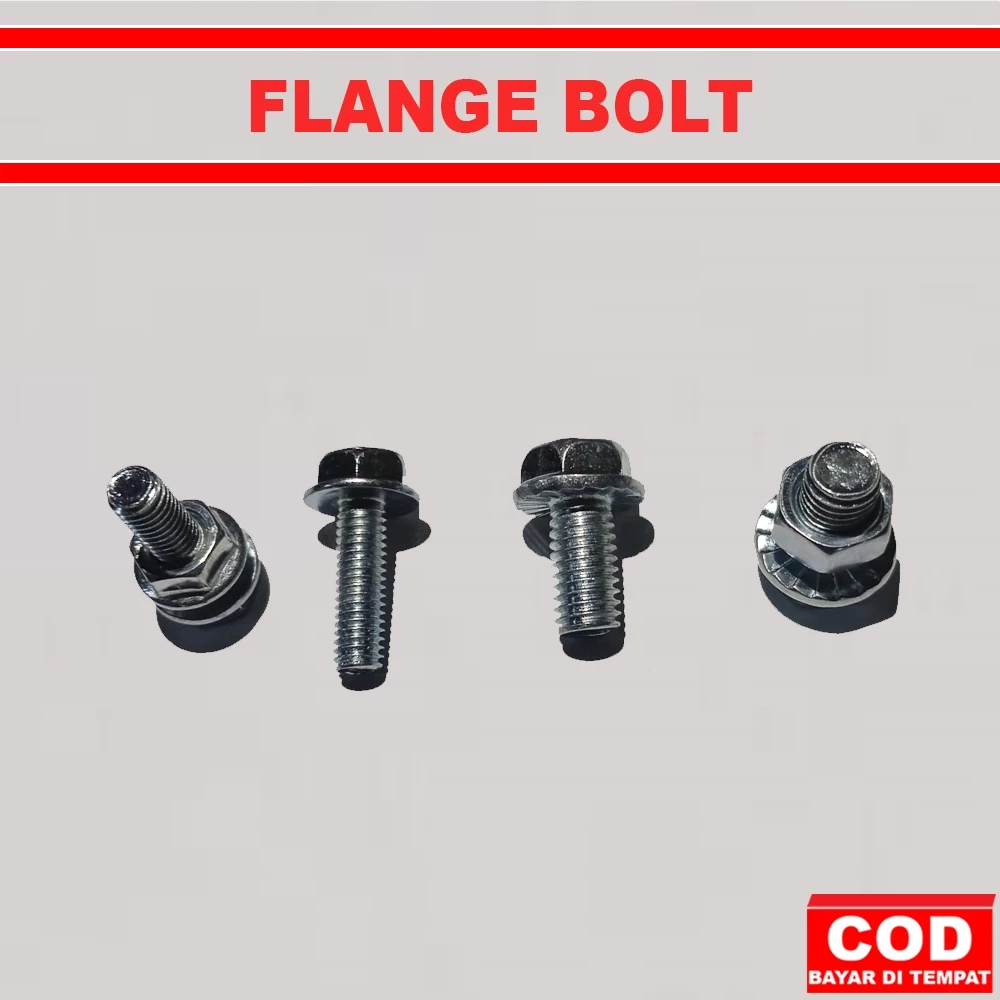 Jual WILSON 8 X 15 BAUT MUR SIKU LUBANG FLANGE BOLT M6 X 20 / FLANGE BOLT | Shopee Indonesia