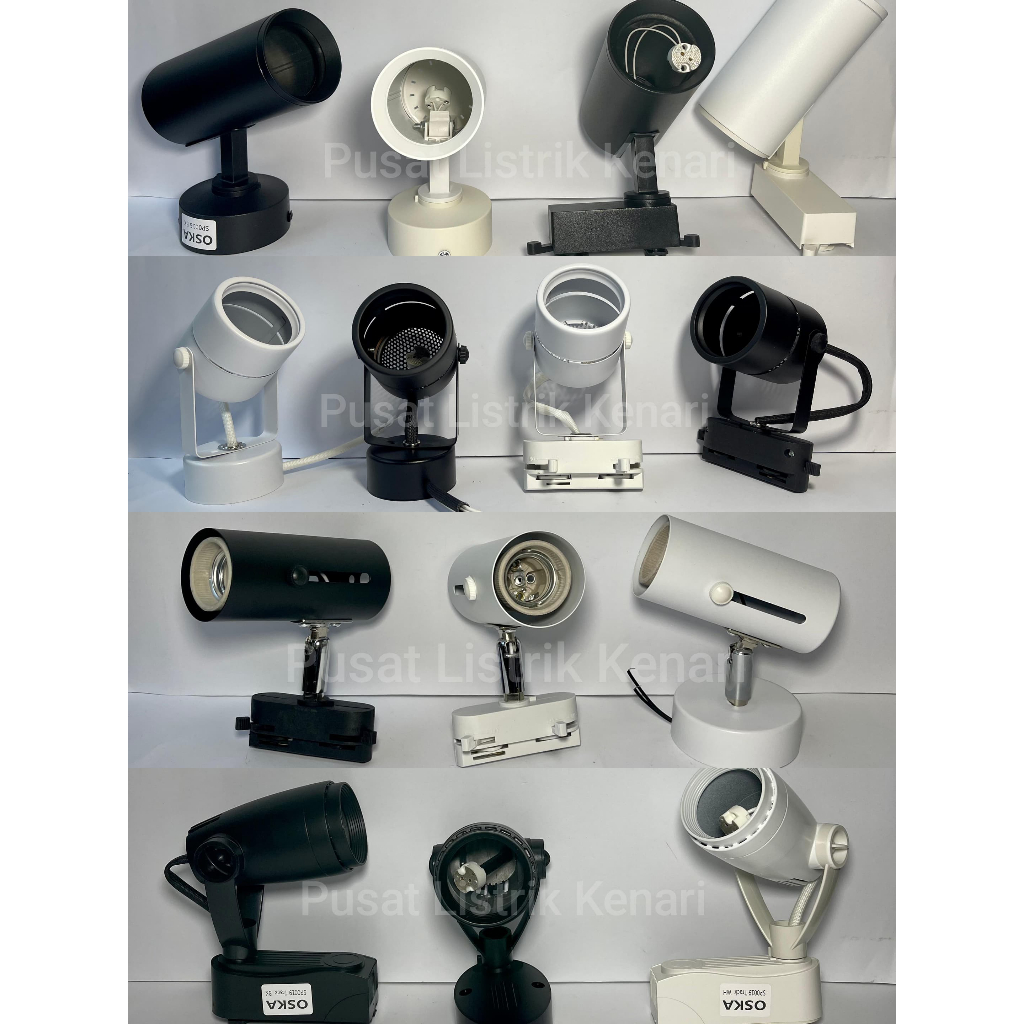 Jual Kap Lampu Track Rell Fitting MR16 /Halogen E27 Spot Light Sorot ...