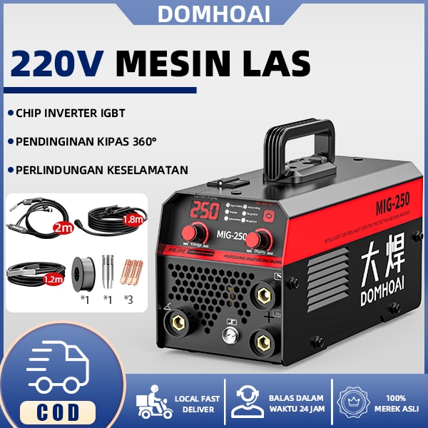 Jual DOMHOAI 3IN1 Mesin Las Mig-250 Inverter Las Listrik Profesional Mesin Las Tampilan Digital ...