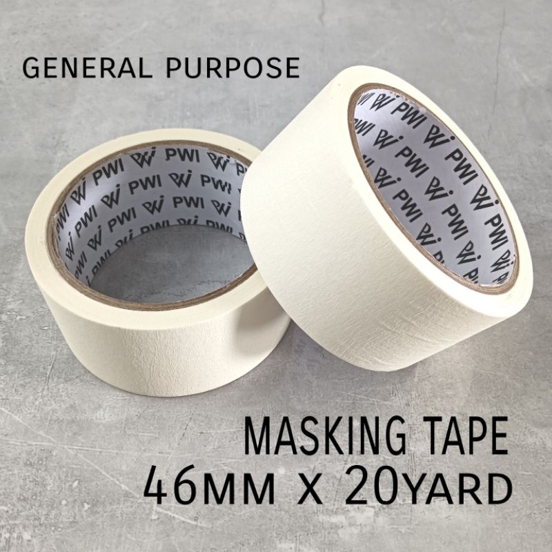 Jual Masking Tape Cream 46mm x 20yard PWI / Isolasi Kertas | Shopee ...