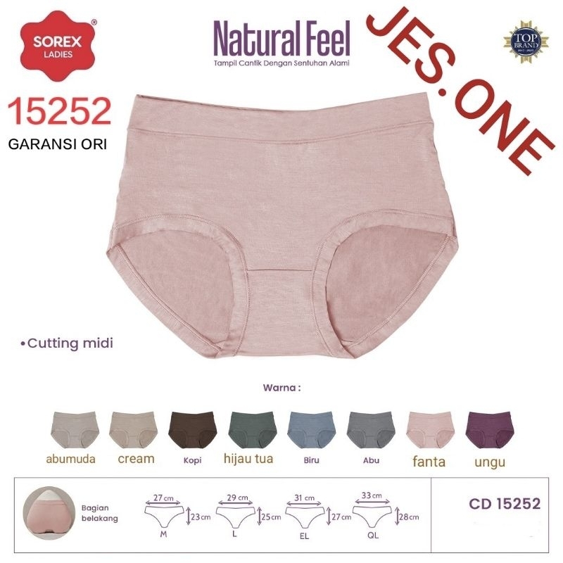 Jual SOREX 15252 CD Celana Dalam Wanita Spandek Natural Feel Lembut Sepusar sz M - XXL | Shopee ...