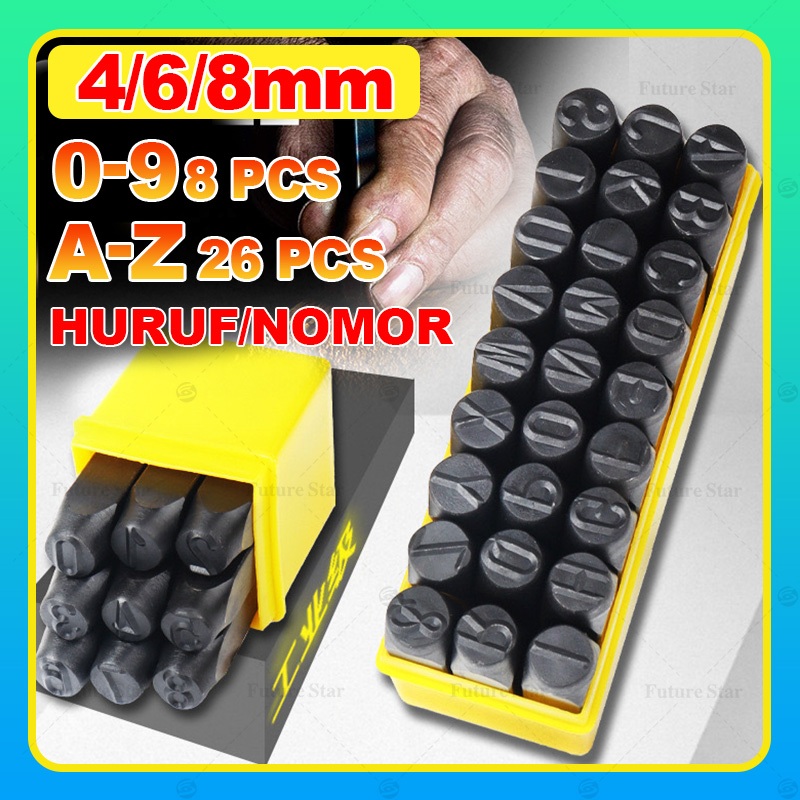 Jual 36pcs Alat Ketok Huruf Dan Angka Nomor Rangka Mesin 0-9 Letter A-Z ...