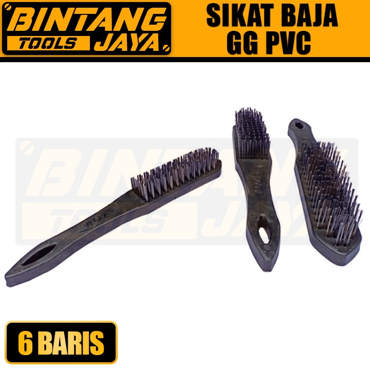 Jual Sikat Besi Sikat Baja Gagang PVC Sikat Kawat Baja 6 baris Sikat ...