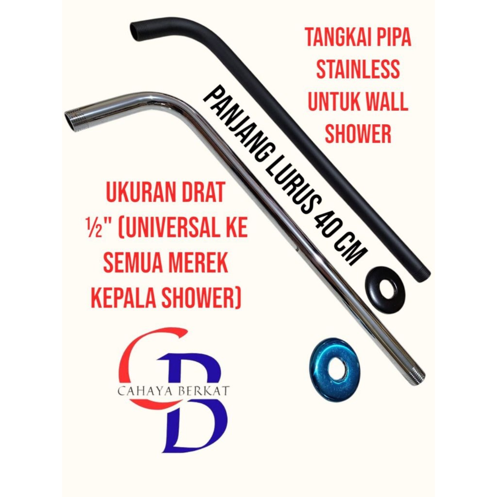 Jual Tangkai Pipa Wall Shower / Shower Tanam 40 cm | Shopee Indonesia
