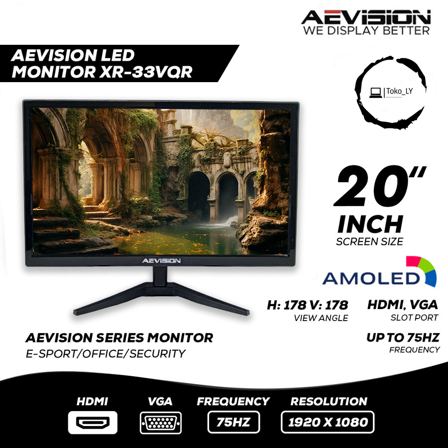 Jual MONITOR PC 20 Inch Gaming Aevision FULL HD - 75Hz HDMI & VGA ...